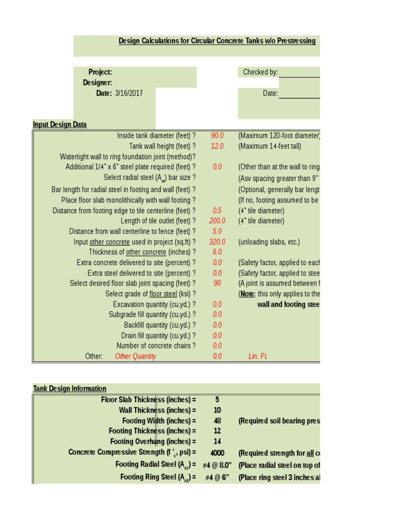 Design of Circular Tank | Download Free PDF | Foot (Unit) | Concrete