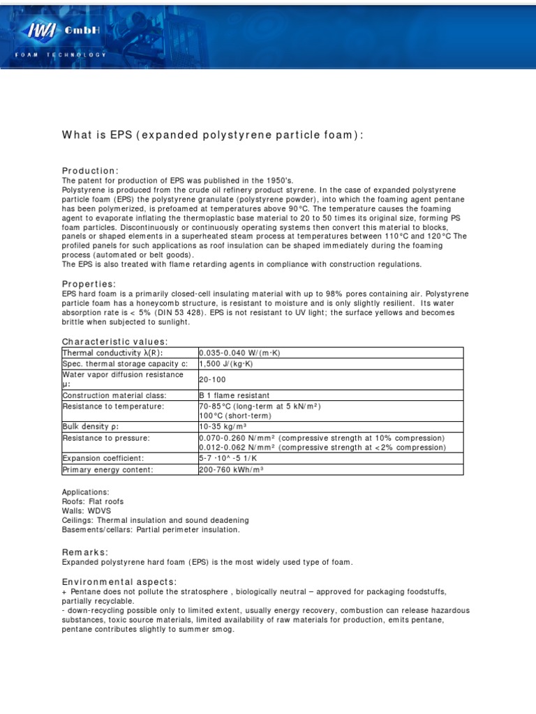 What Is EPS (Expanded Polystyrene Particle Foam) :: Production | PDF ...