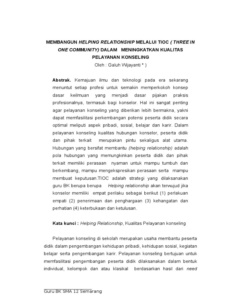 ARTIKEL Helping Relationship | PDF