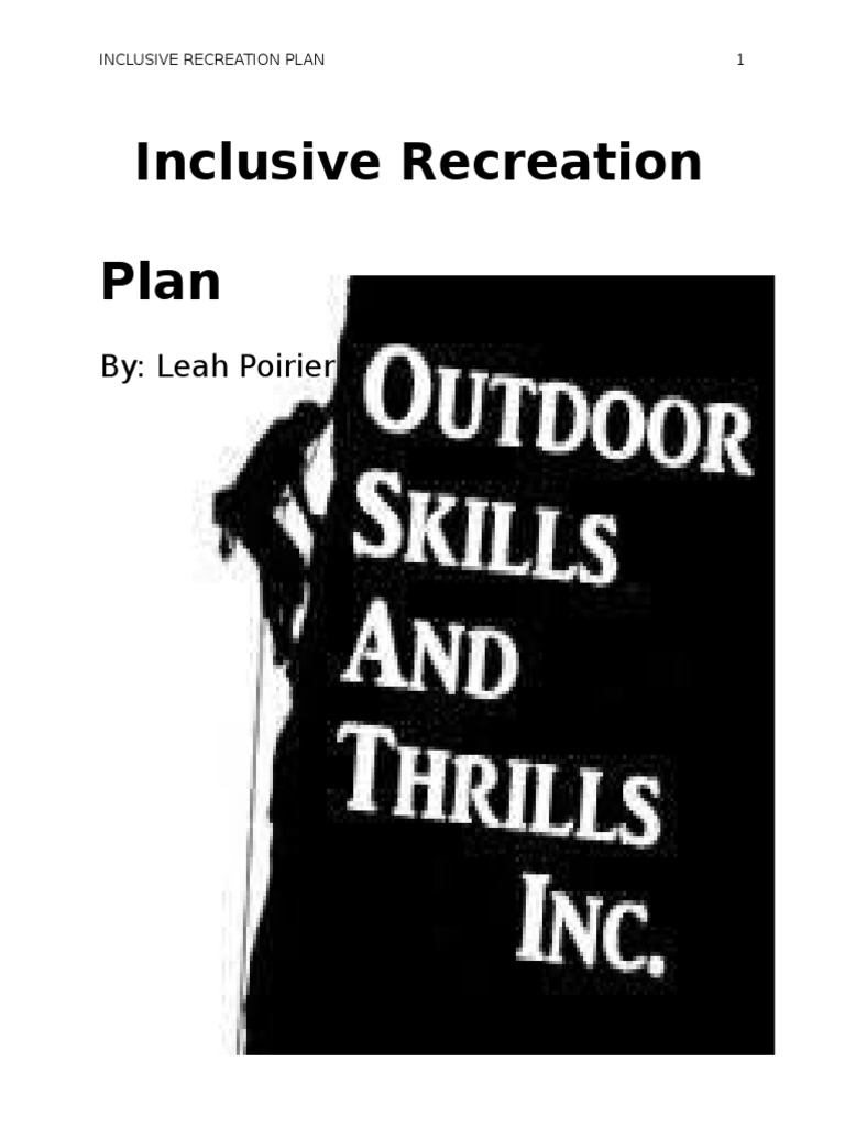 Inclusive Recreation Plan Final Docx Finallllllll Done | PDF ...