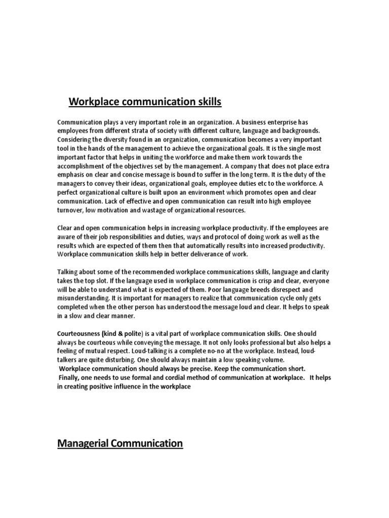 11-Workplace Communication Skills | PDF | Interpersonal Relationships ...