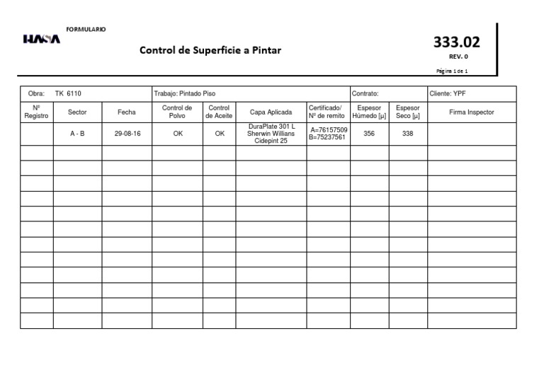 Form. 333.02 Pintado Piso | PDF