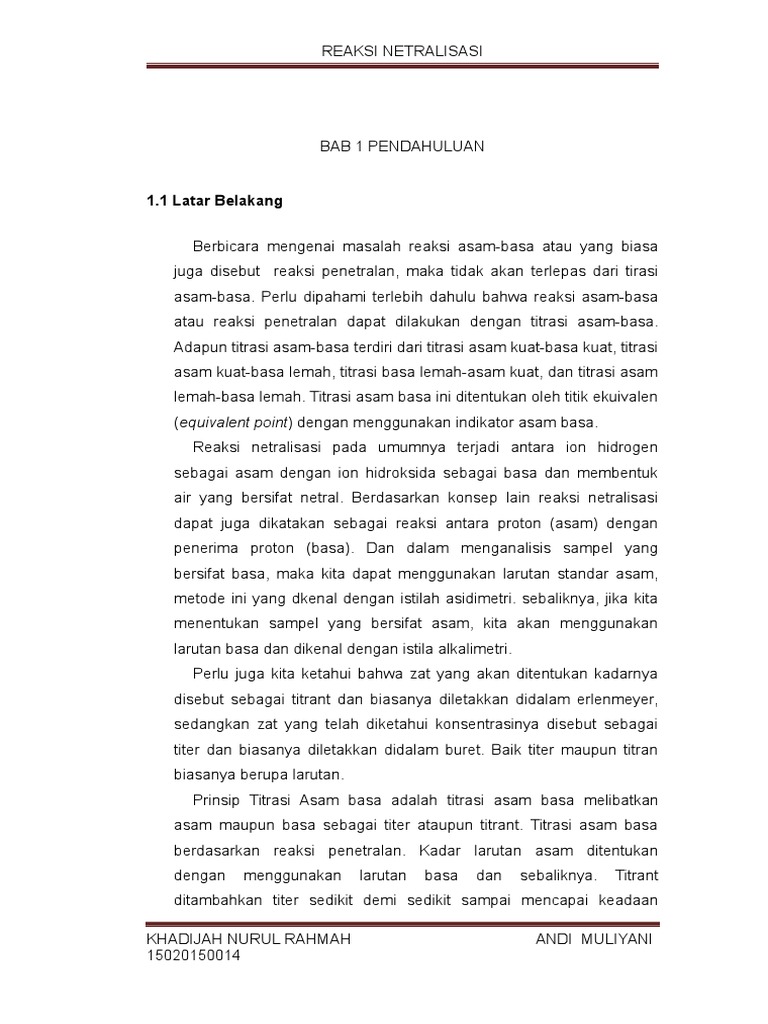 Reaksi Netralisasi 4 | PDF