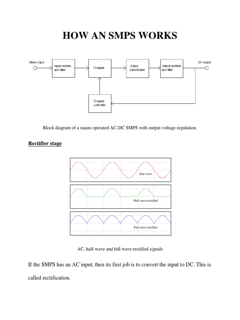 How An SMPS Works | PDF | Rectifier | Power Supply