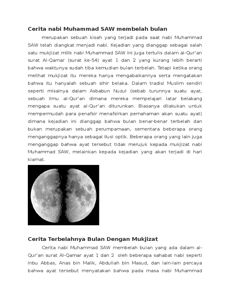 Gambar Nabi Muhammad Membelah Bulan