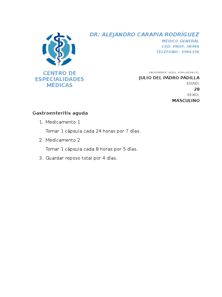 Centro De Especialidades Médicas: Dr: Alejandro Carapia Rodríguez
