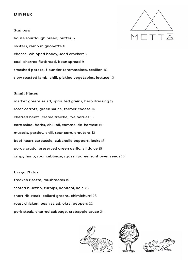Metta Food Menu | PDF