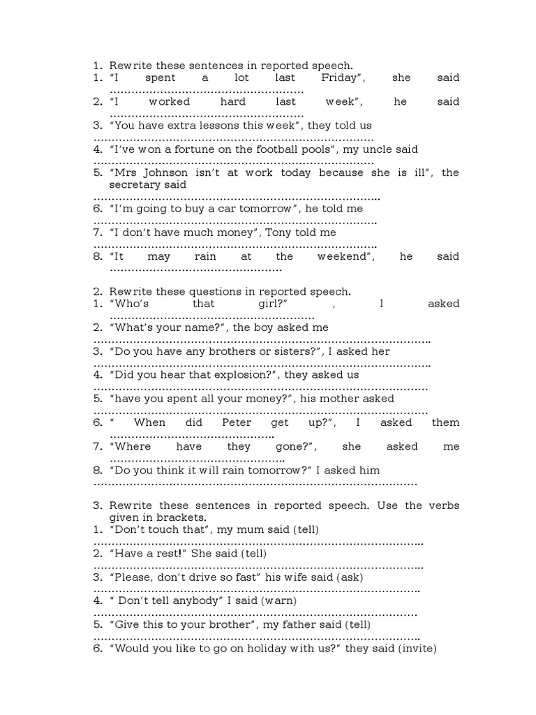 Reported Speech | PDF