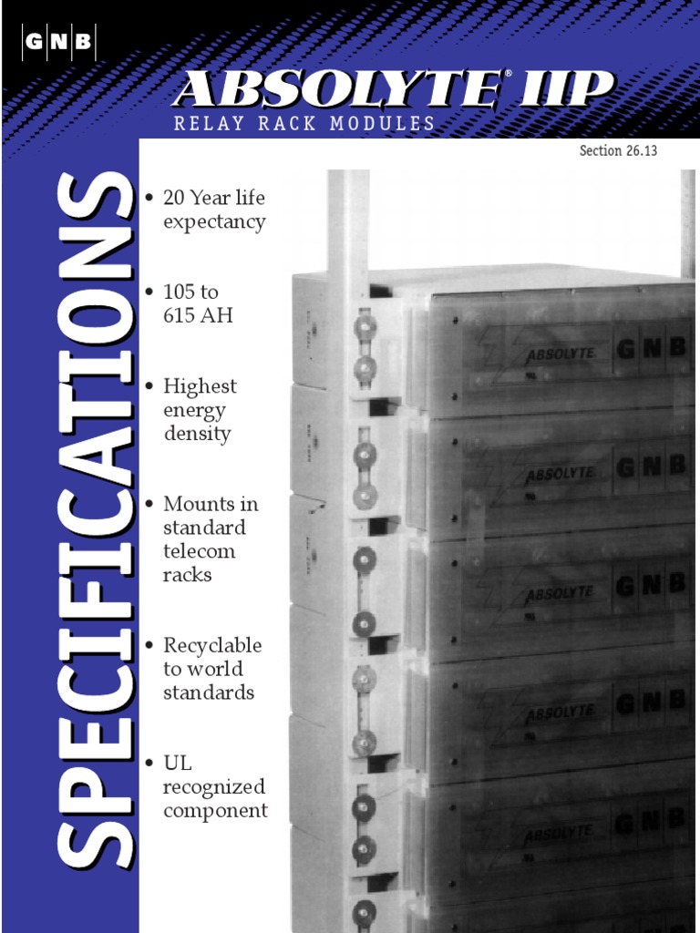 SP GNB Absoltye IIP Rack | PDF | Battery (Electricity) | Electricity