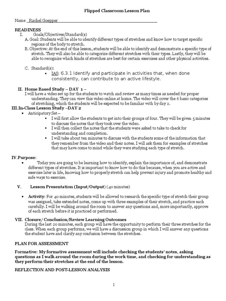 Edu 200 Flipped Classroom Lesson Plan Template | PDF | Education Theory ...