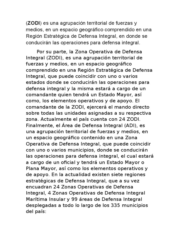 ZODI | PDF | Venezuela | Relaciones internacionales