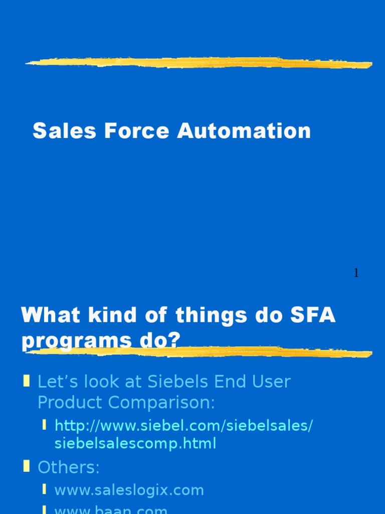 Sales Force Automation Best Practices | PDF | Sales | Software