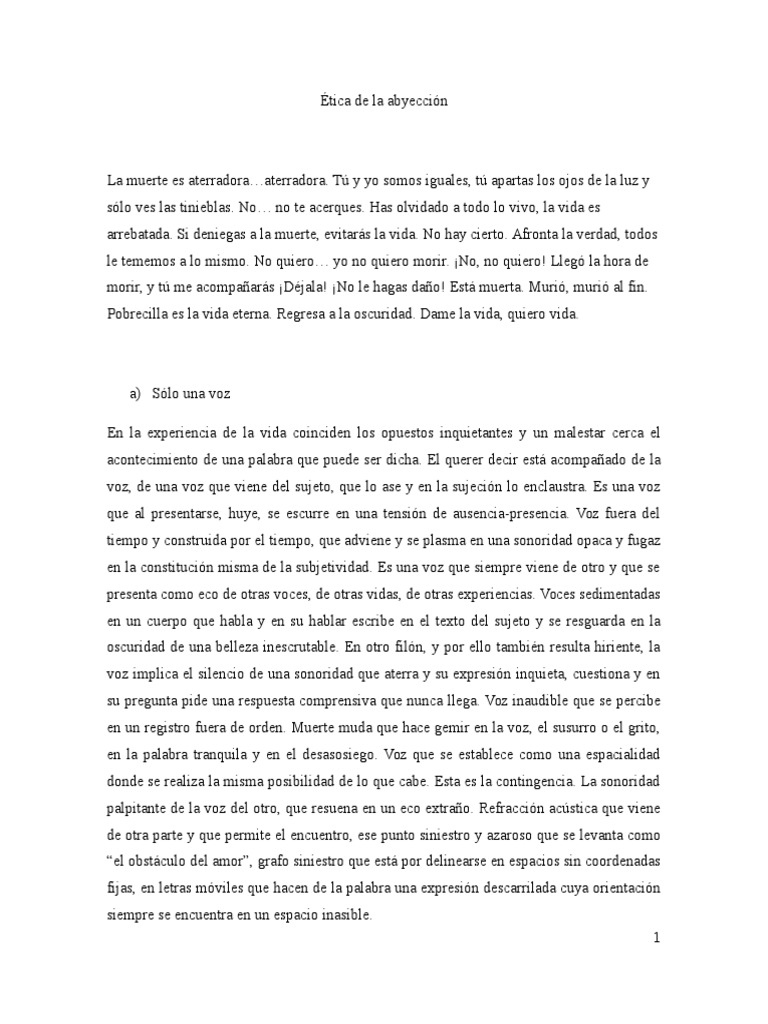 Ética de La Abyección | PDF | Erotismo | Existencia