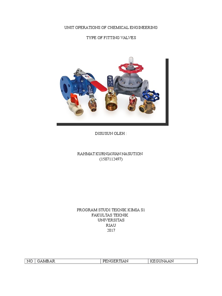 Jenis-Jenis Fitting Valve dalam Pipa | PDF