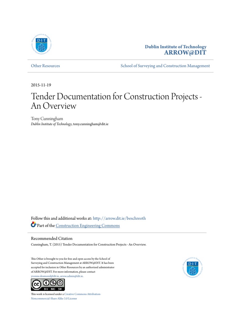 Tender Documentation For Construction Projects | PDF | Specification ...