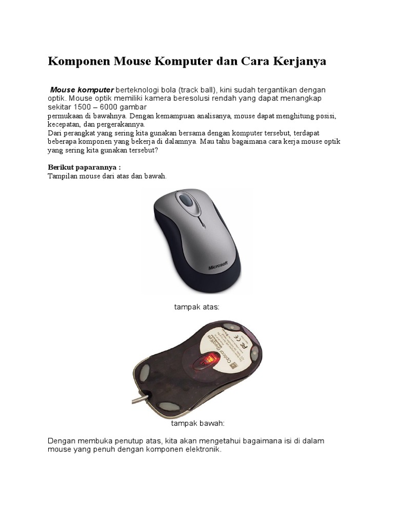 Komponen Mouse Komputer Dan Cara Kerjanya | PDF