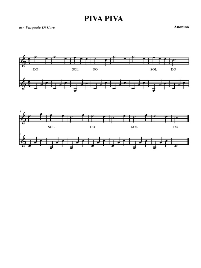 Piva Piva - Duo Cht. e Accordi | PDF