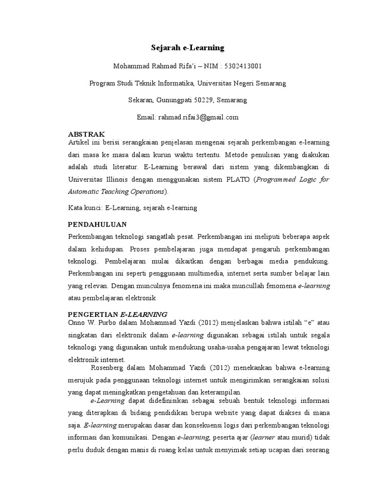 Sejarah Elearning | PDF