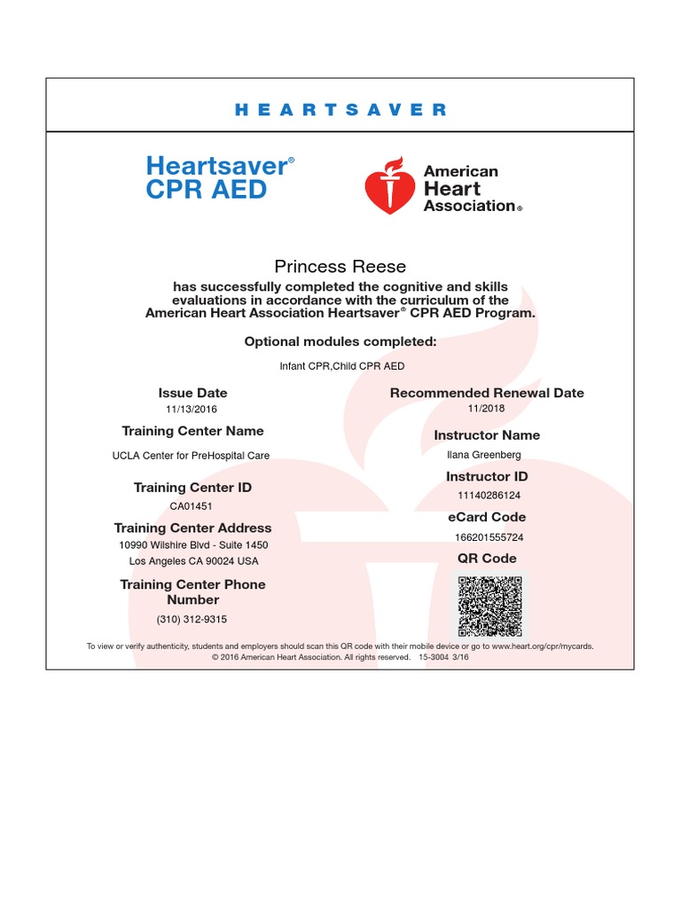 Cprcertificate | PDF