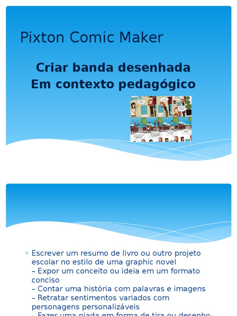 Criando Banda Desenhada com Pixton | PDF | Quadrinhos | Desenho