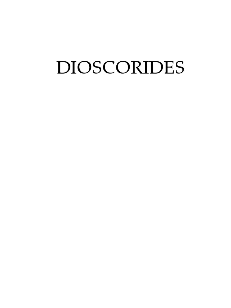 Dioscorides Pedanius - de Materia Medica | PDF | Plants | Botany