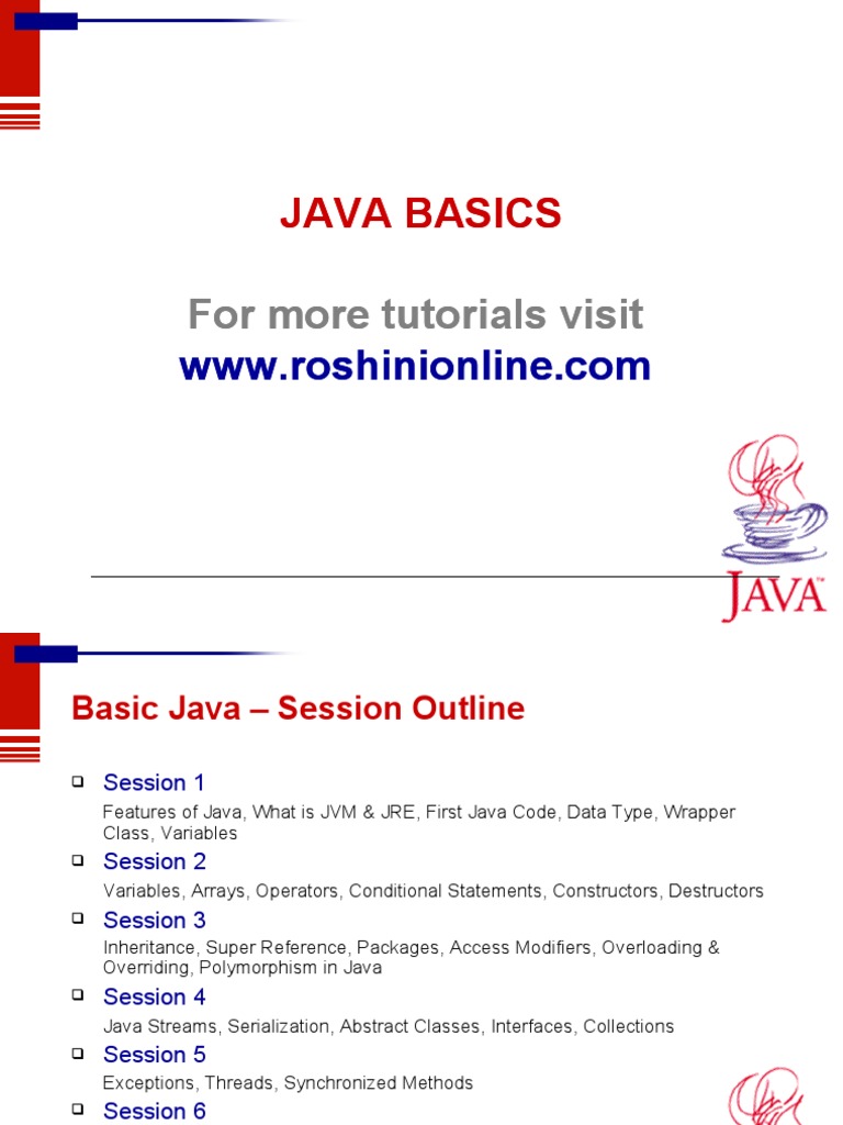 Java Basics Java Basics: For More Tutorials Visit For More Tutorials ... Java Basics Java Basics: For More Tutorials Visit For More Tutorials ...