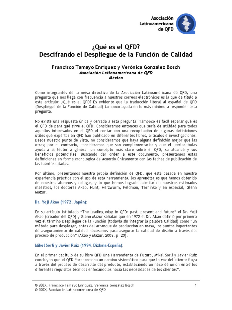 QFD Defin PDF | PDF