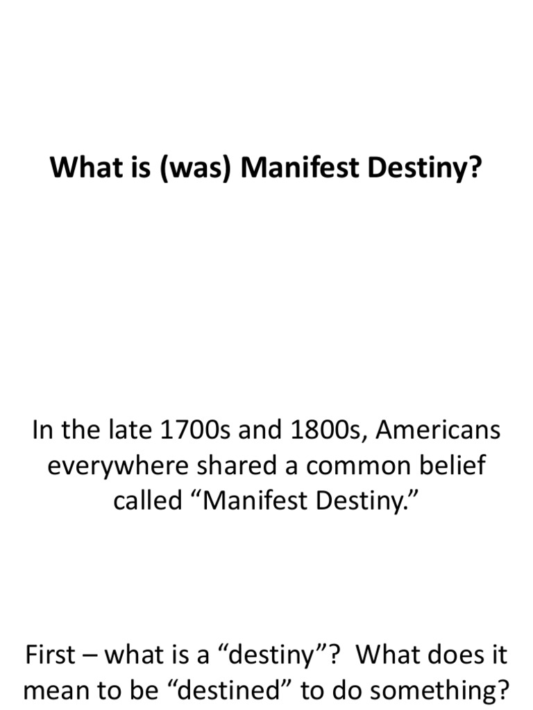 Manifest Destiny Intro | PDF | Travel