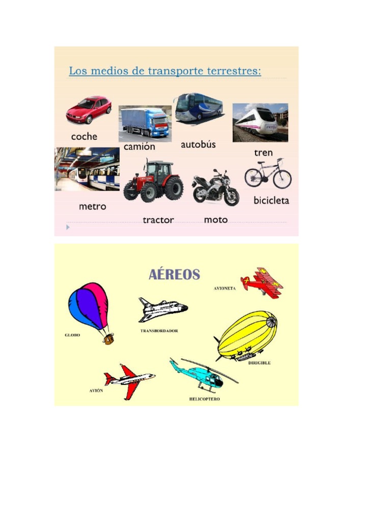 5 Medios de Transporte Terrestre Aereo y Maritimo | PDF