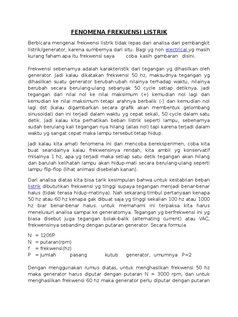 Fenomena Frekuensi Listrik | PDF