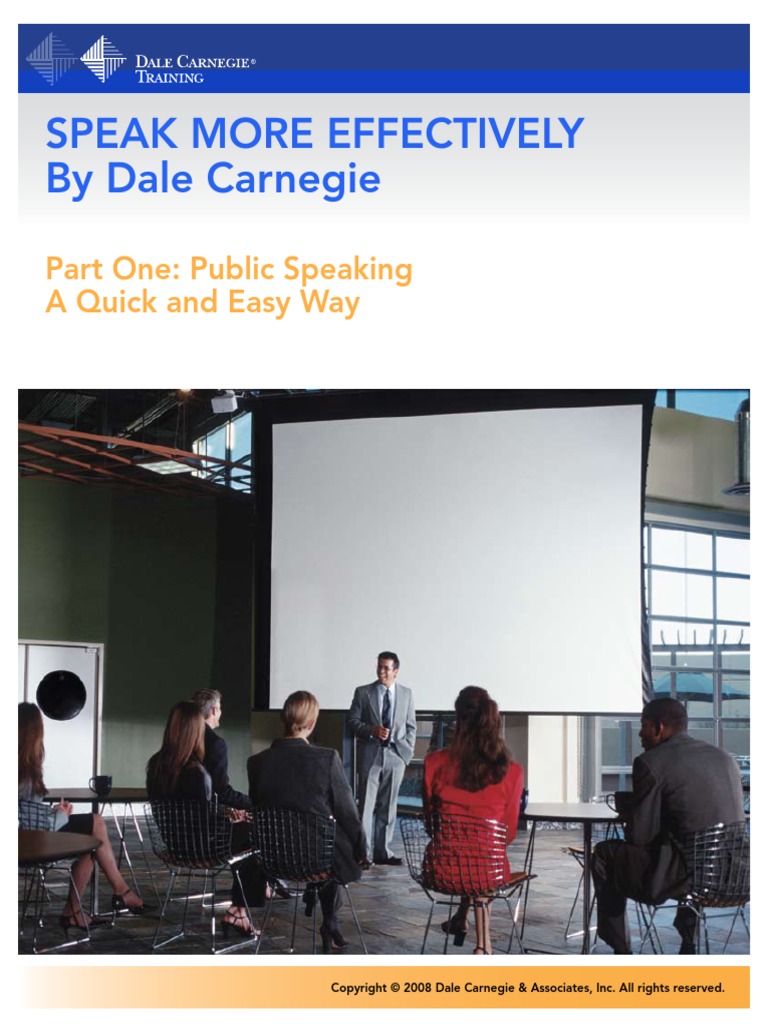 SPEAK MORE EFFECTIVELY - Part One - Public Speaking A Quick and Easy ...
