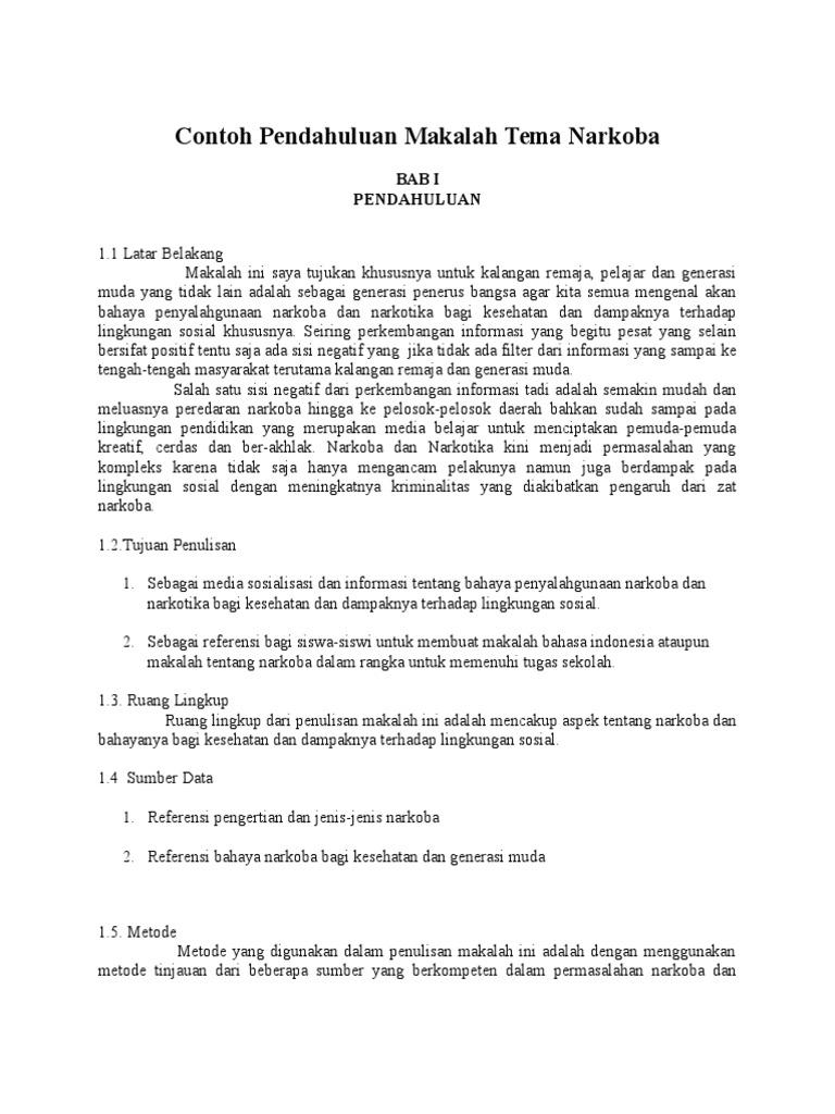 Contoh Pendahuluan Makalah | PDF