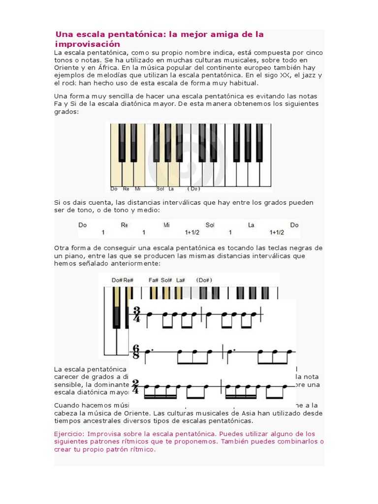 Una Escala Pentatónica Impro | PDF | Escala (música) | Improvisación