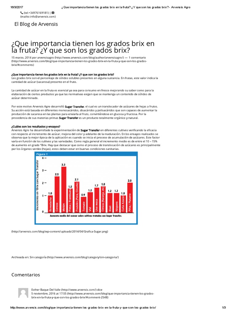 Importancia de Grados Brix en Frutas | PDF | Sacarosa | Carbohidratos