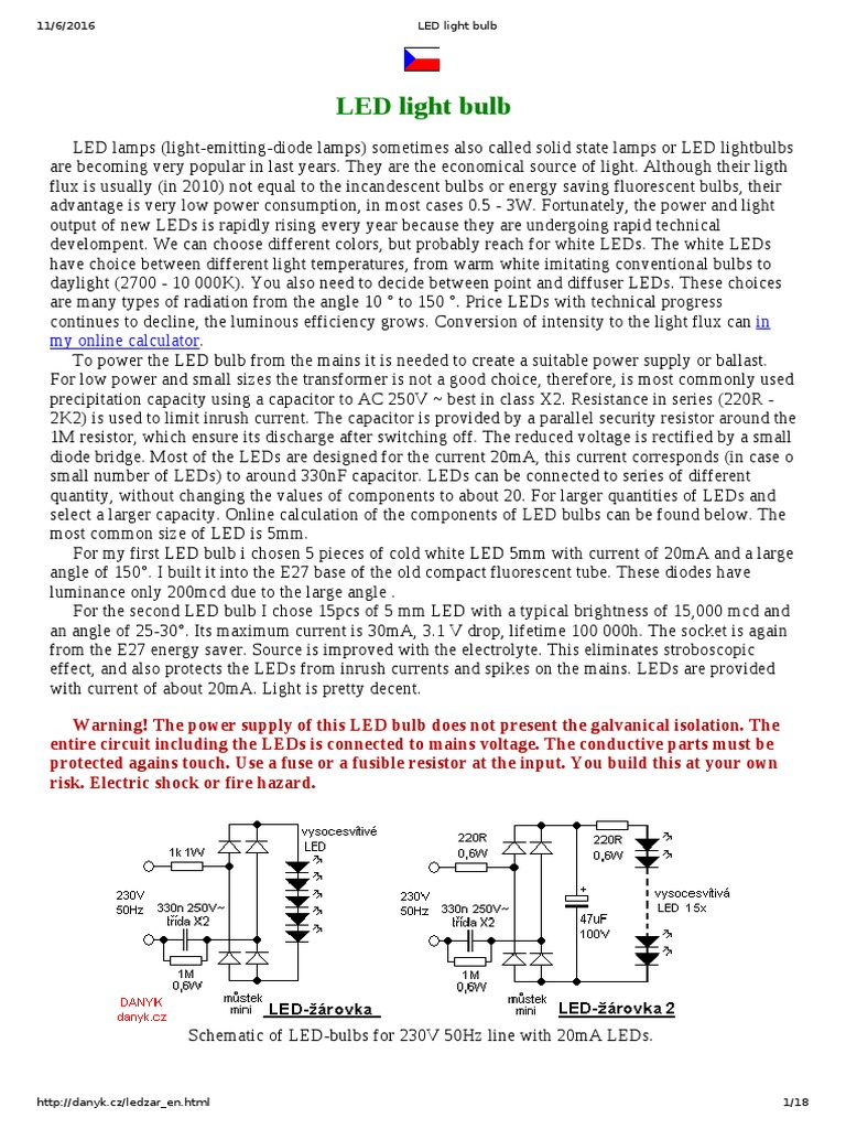 An In-Depth Guide to Creating LED Light Bulbs: Schematics, Component ...