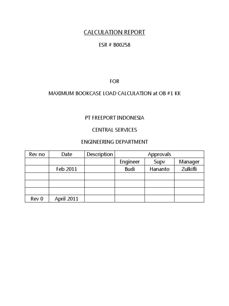Maximum Load Calculation for Bookcase | PDF