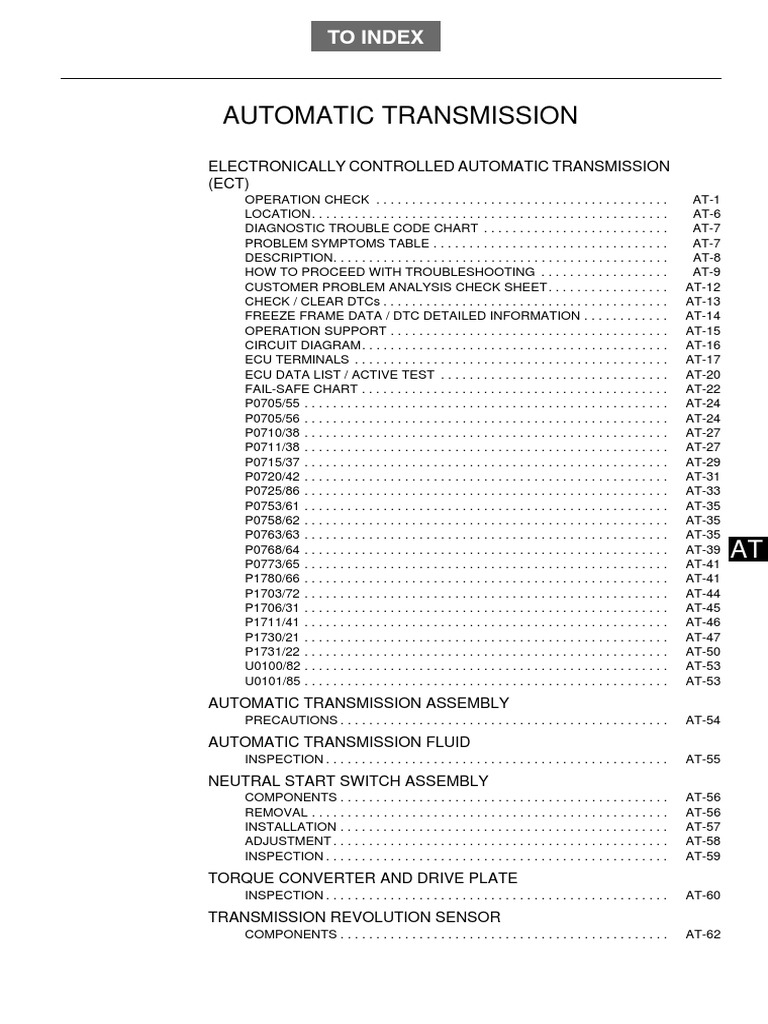AT | PDF | Automatic Transmission | Transmission (Mechanics)