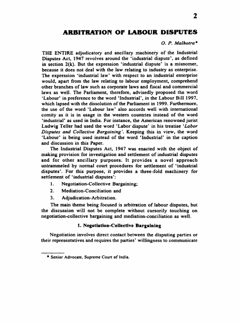 Arbitration of Labour Disputes | PDF | Arbitration | Negotiation