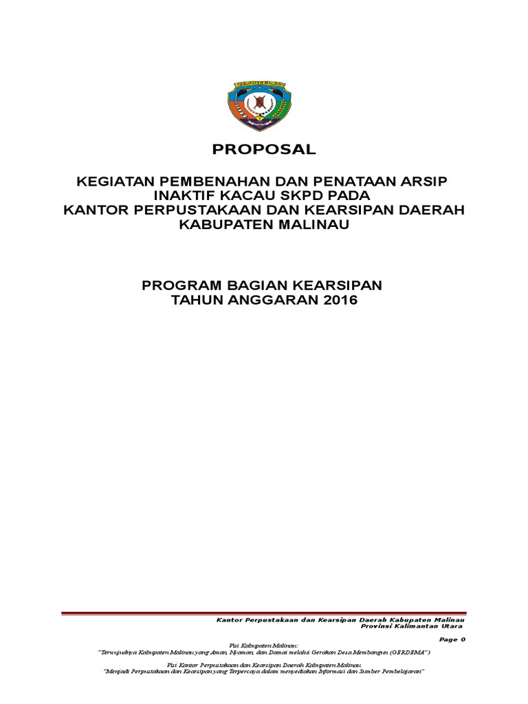 Proposal Pembenahan Dan Penataan Arsip Inaktif Kacau | PDF
