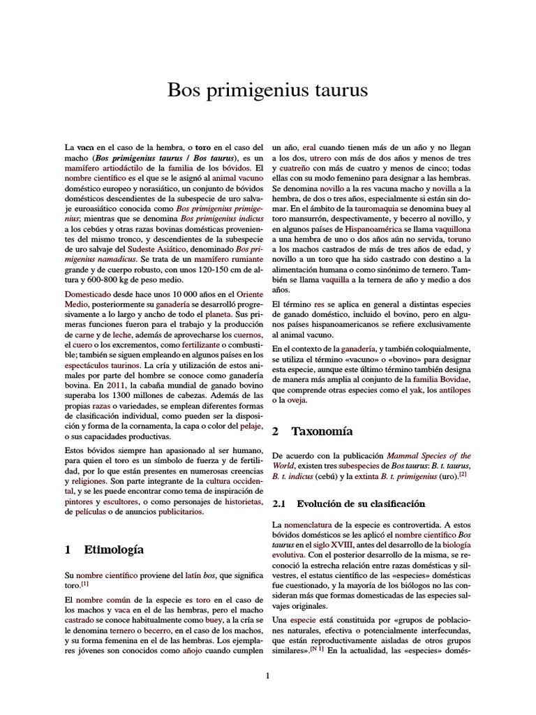 Bos Primigenius Taurus | PDF | Rumiante | Vacas