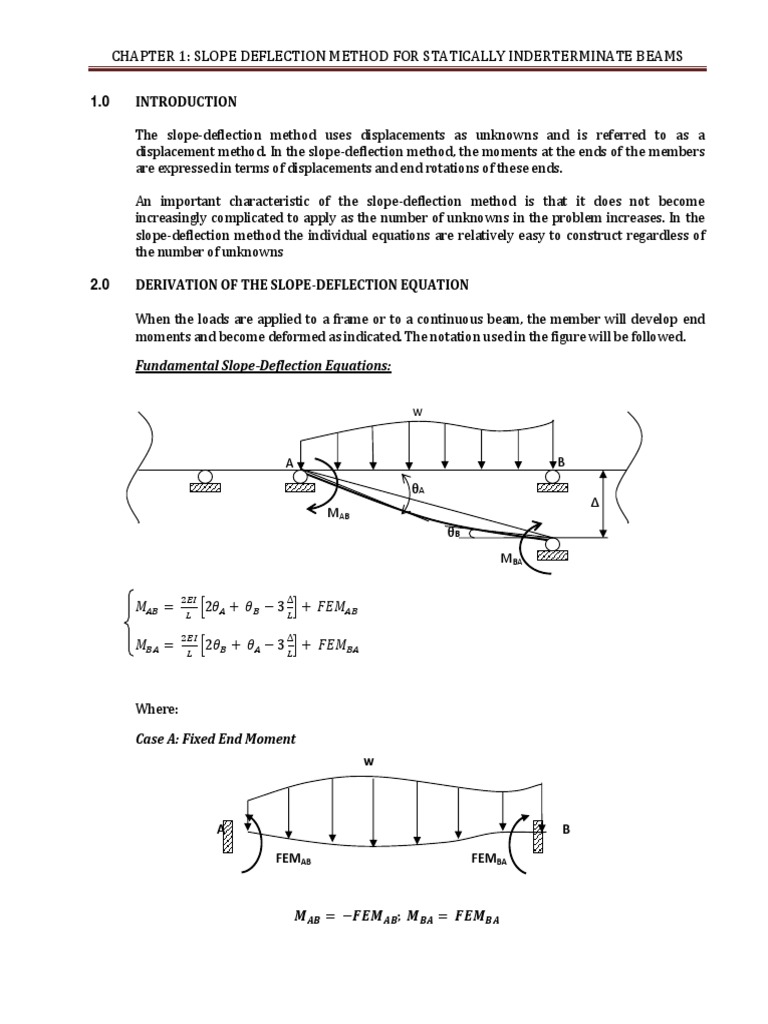 Chapter 1- Slope Deflection Method for Statically Indeterminate Beams | Beam (Structure ...