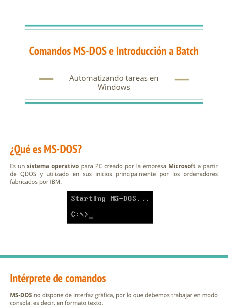 Comandos MS-DOS e Introducción a Batch | Computer Architecture ...