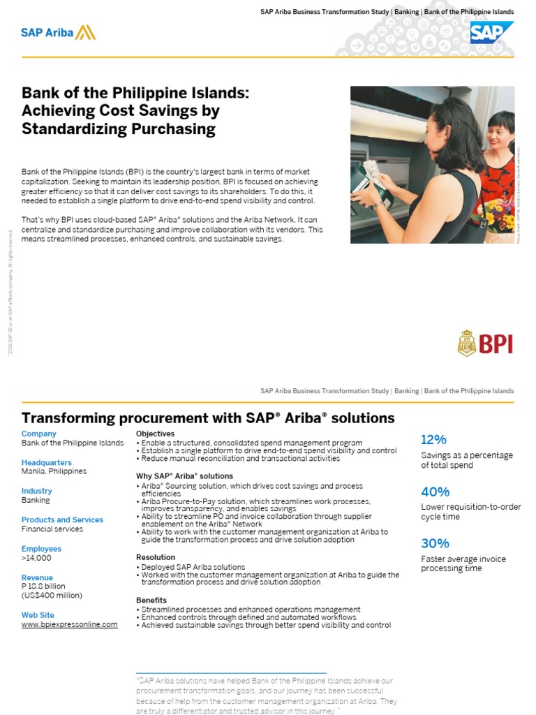 Bank of The Phillippine Islands Bpi | PDF | Sap Se | Procurement