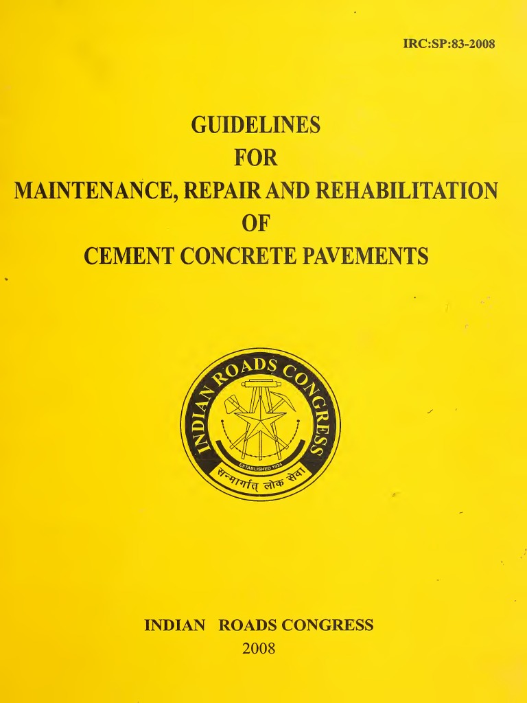 Irc - SP 83 2008 PDF | PDF | Road Surface | Concrete