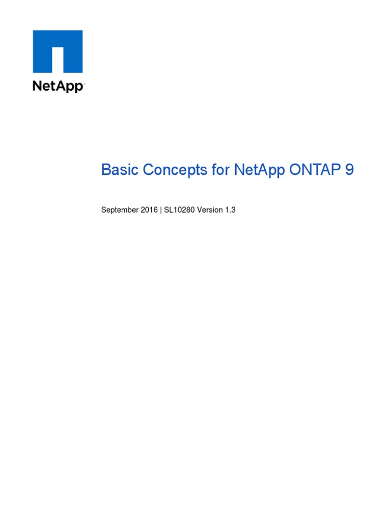 Basic Concepts For Netapp Ontap 9 V1 3 Lab Guide Pdf Hard Disk Drive Areas Of Computer Science