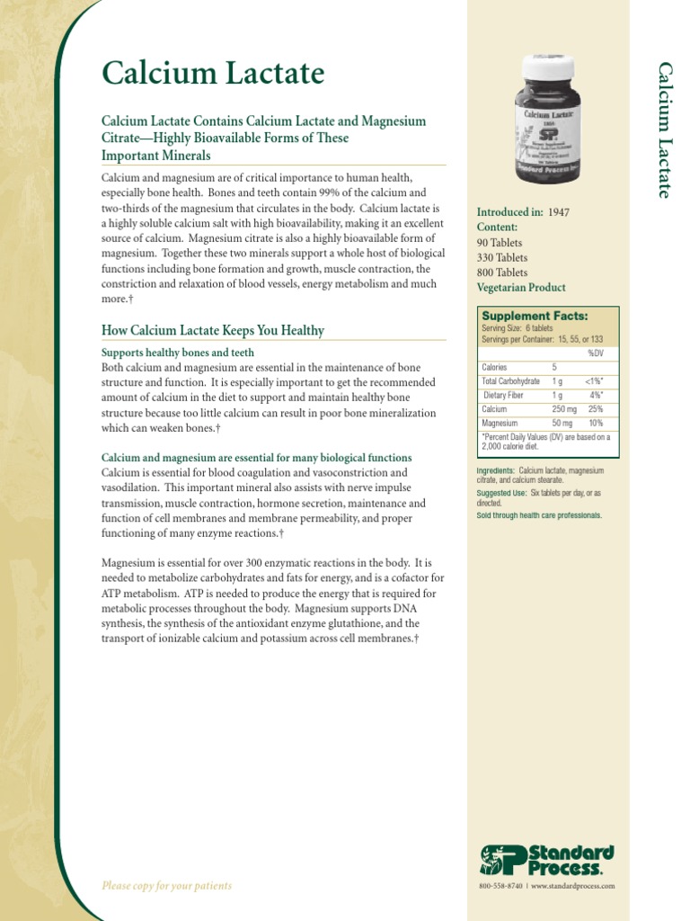 Calcium Lactate1 | PDF | Calcium | Nutrients