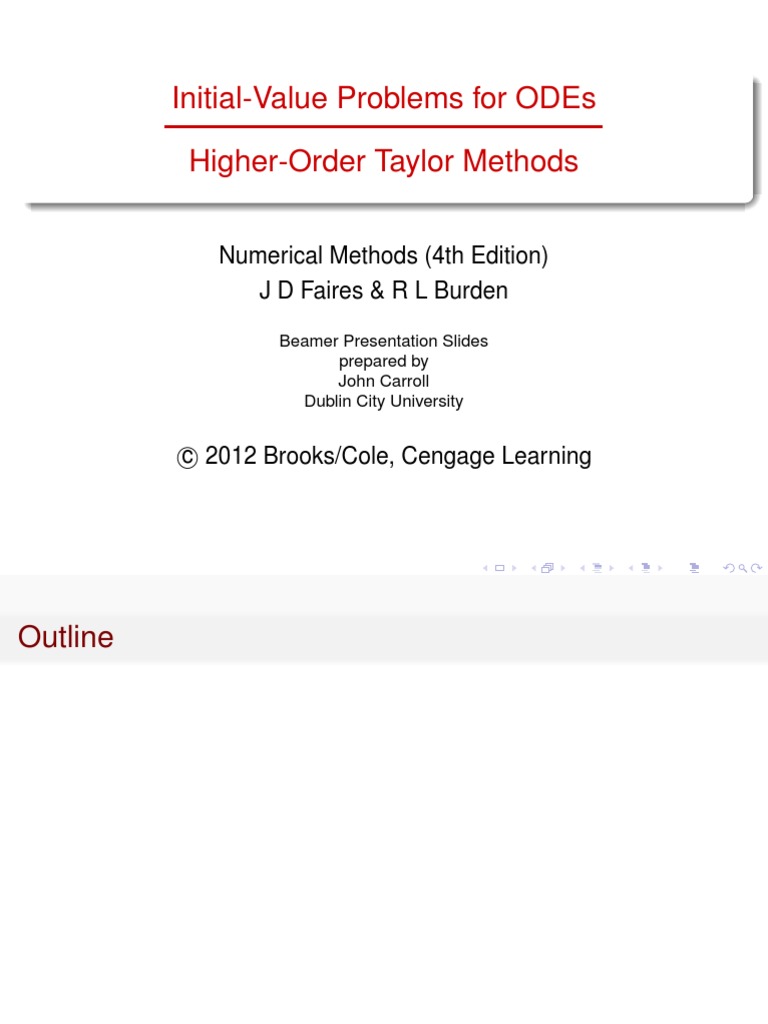Lecture Notes 12-Higher-Order Taylor Methods | PDF | Algorithms ...