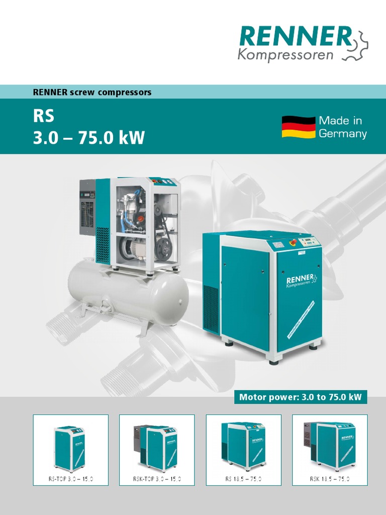 RENNER RS Series Screw Compressors | PDF | Gas Compressor | Belt ...