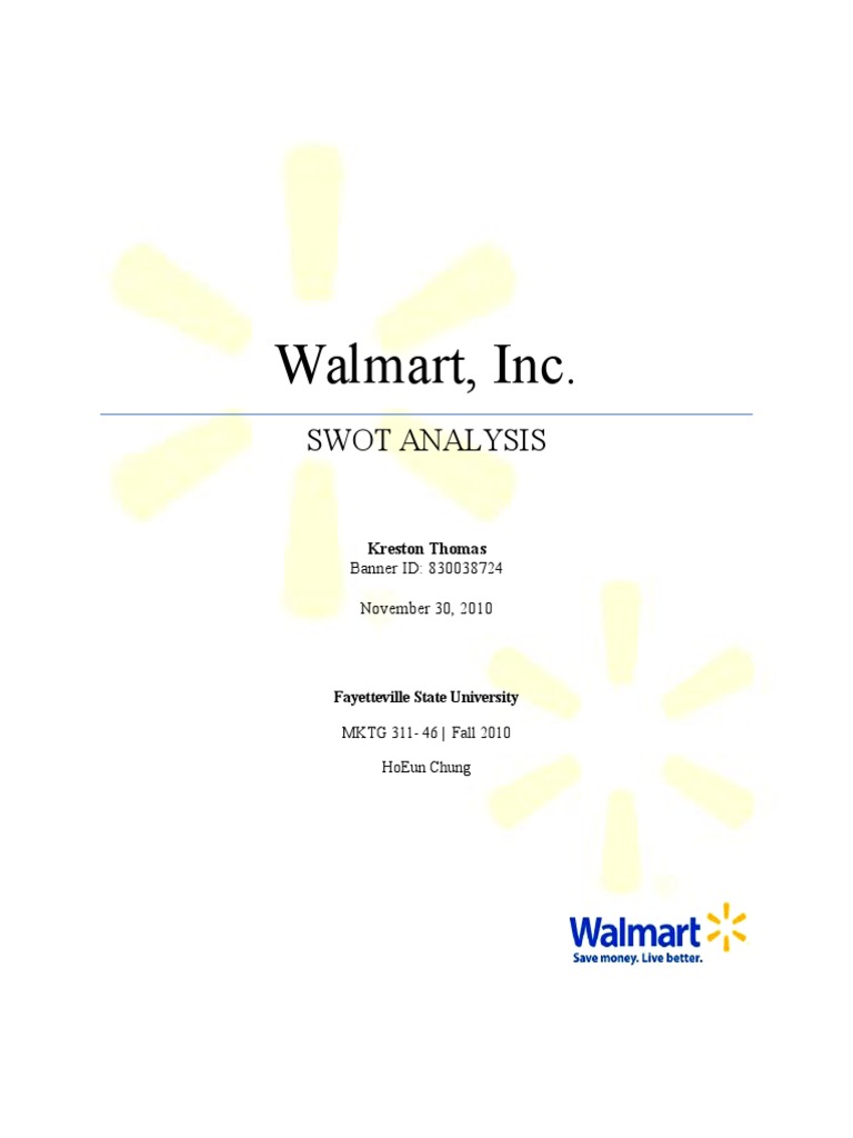 Walmart SWOT Analysis | PDF | Walmart | Retail