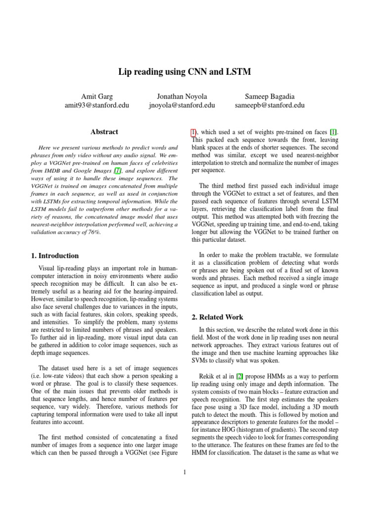 Sub-word Level Lip Reading Techniques | PDF | Speech Recognition ...